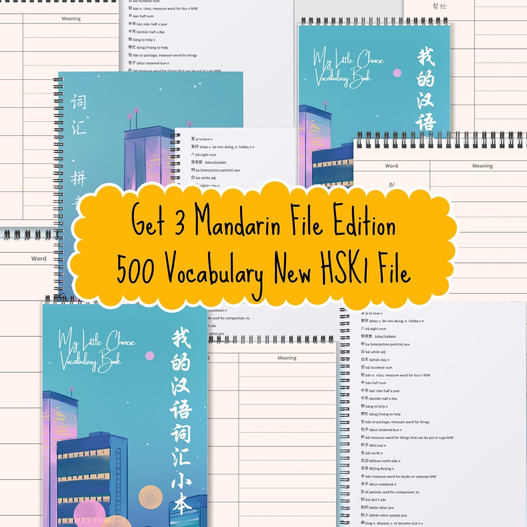 Mandarin Vocabulary Book Set (3 in 1) | HSK 1 Word List, Fill-in Vocab ...
