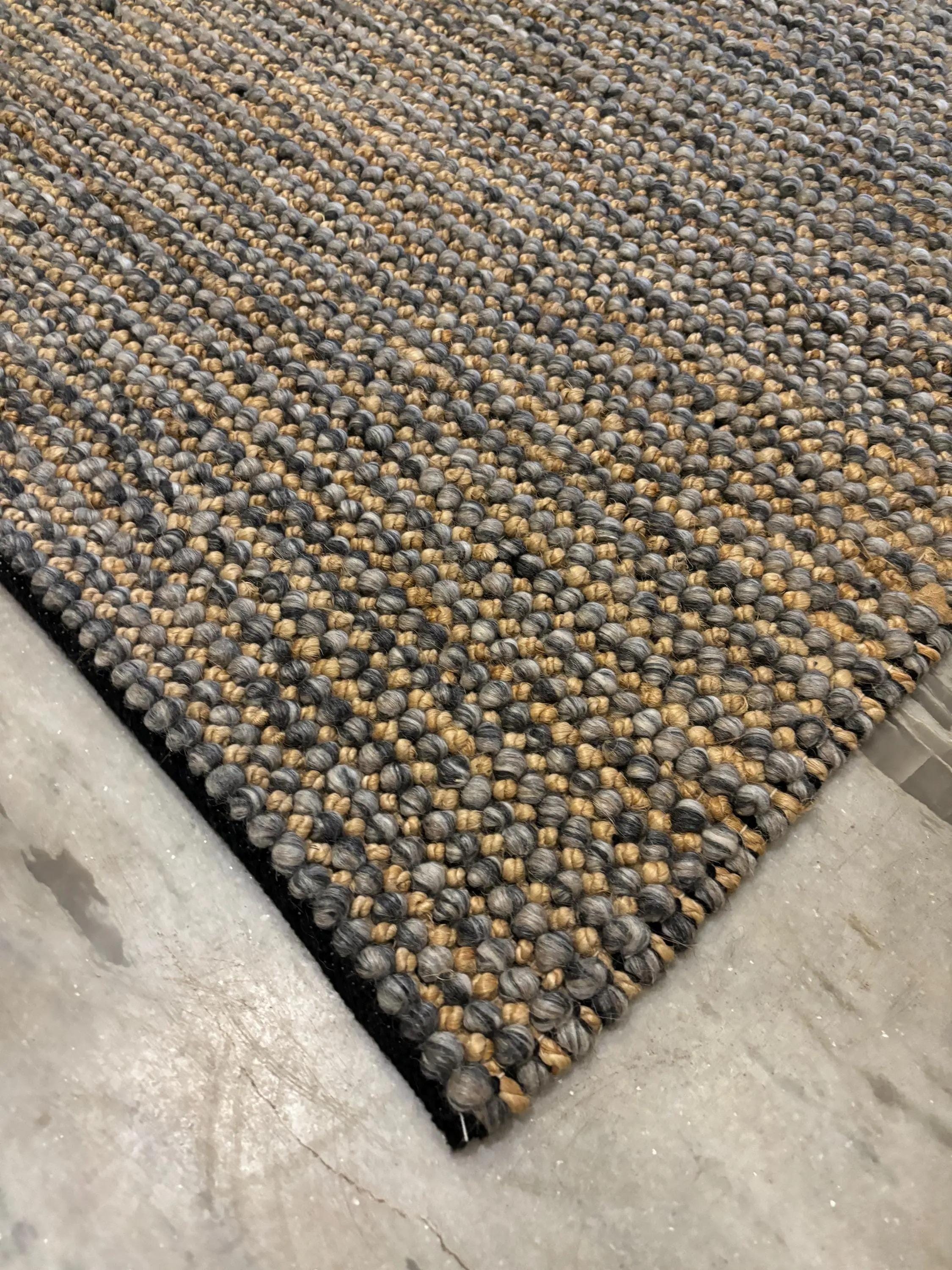 Chunky Wool Rug | Handwoven Neutral Area Rug | Thick Loop Textured ...