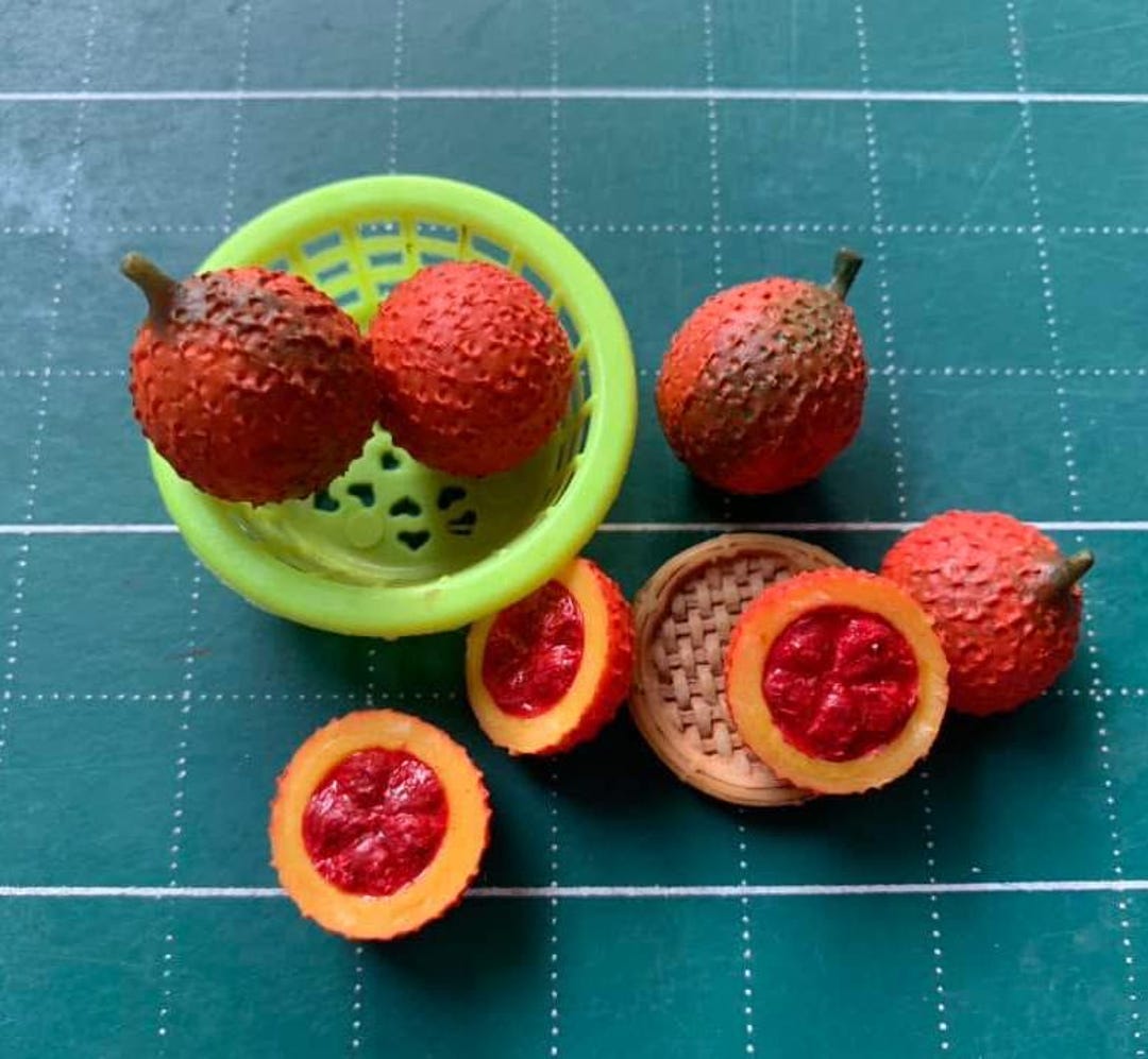 3pcs Mini Gac Fruit Miniatures Fruit Handmade ,clay Miniatures Handmade ...