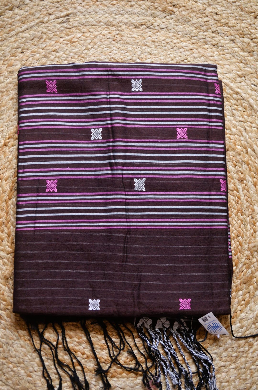 Wine Bengal Muslin Saree: Handloom Dhakai Jamdani, Master Weaver ...