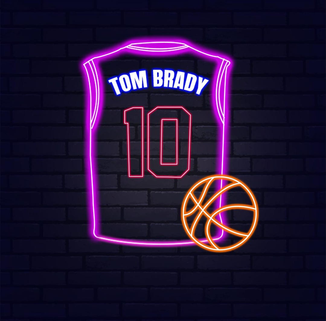 Custom Basketball Jersey Neon Sign for Wall Decor, LED Name Neon Lights ...