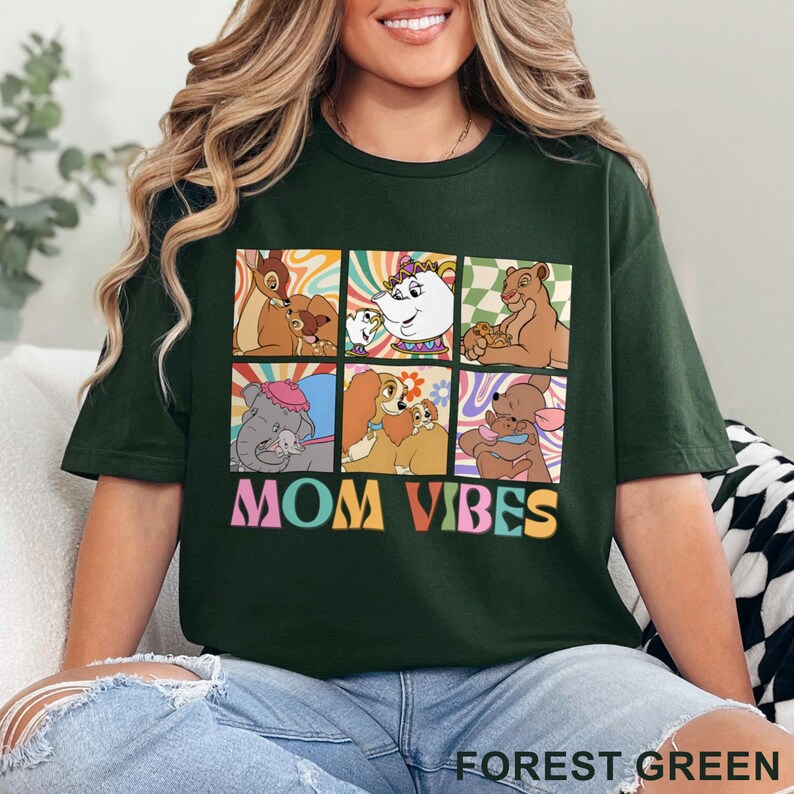 Retro Disney Character Mom Vibes Shirt,duchess, Perdita, Mrs. Potts ...