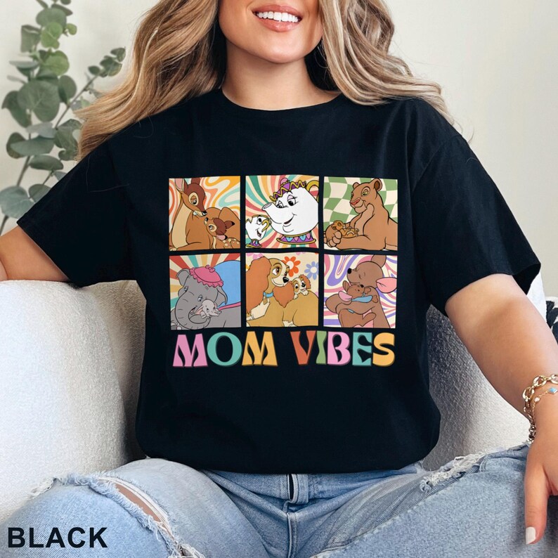 Retro Disney Character Mom Vibes Shirt,duchess, Perdita, Mrs. Potts ...