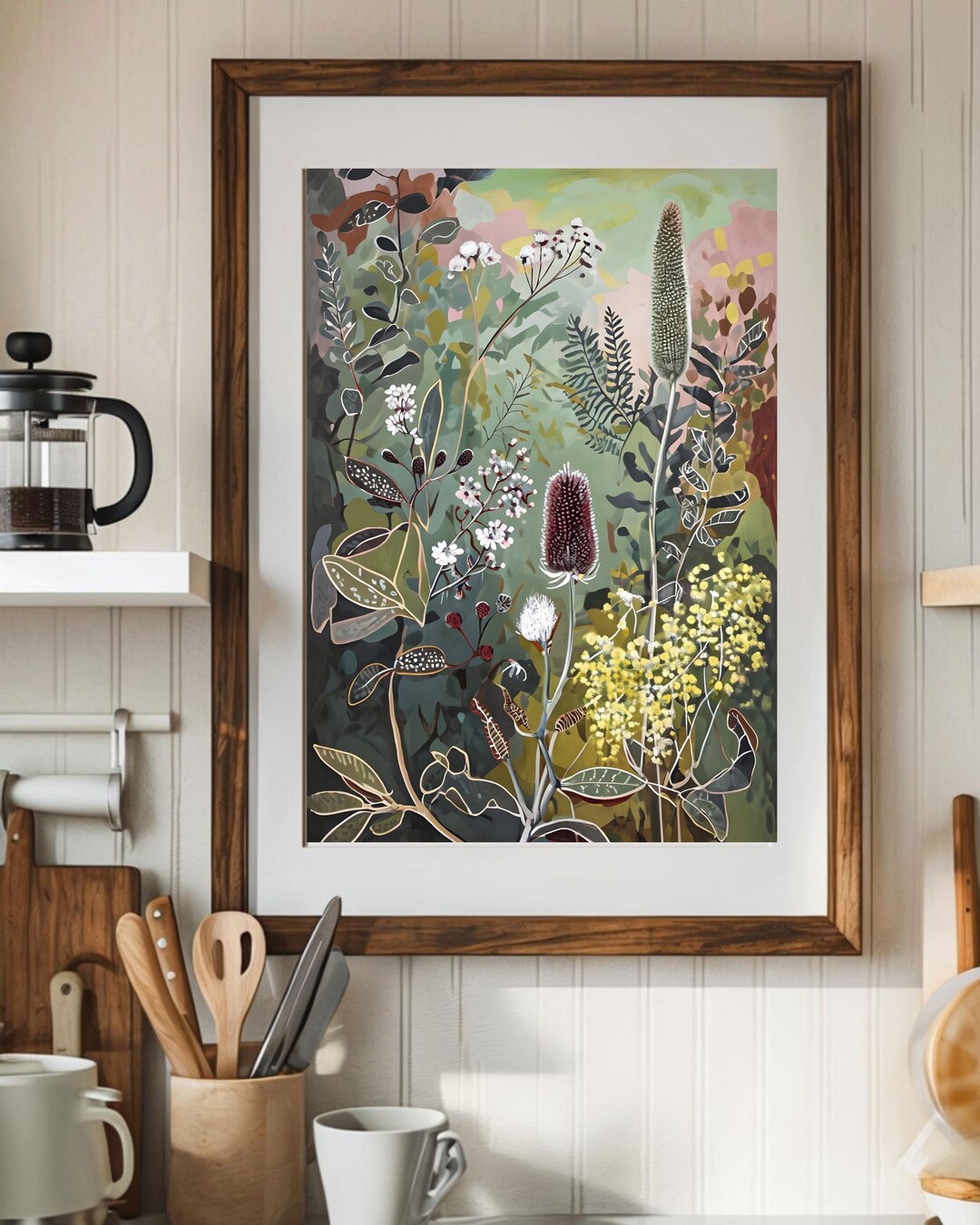 Abstract Australian Native Floral Art Print, Australian Native Flower ...