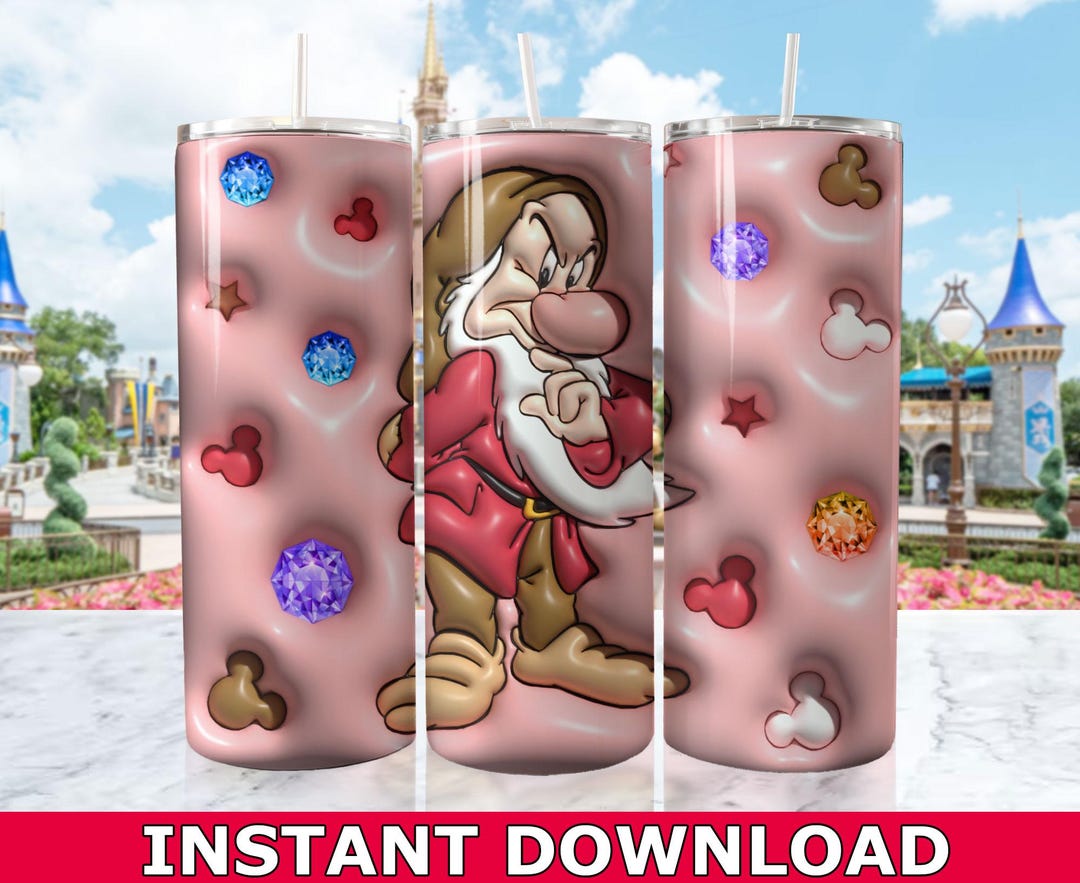 Grumpy Dwarf Inflated Skinny Tumbler PNG, Dlsney Tumbler Wrap Png ...