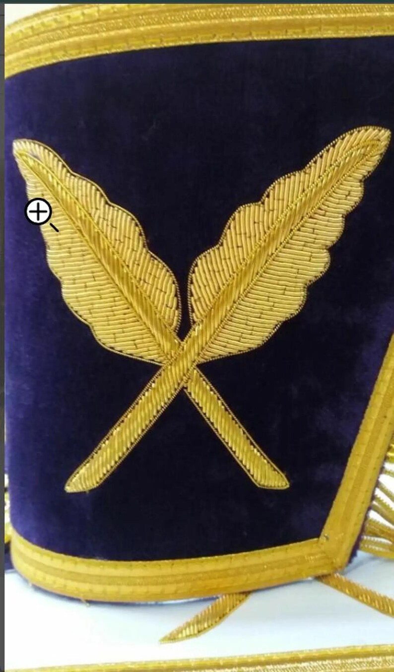 MASONIC Hand Embroidery Grand Secretary Apron Cuffs With Collar - Etsy