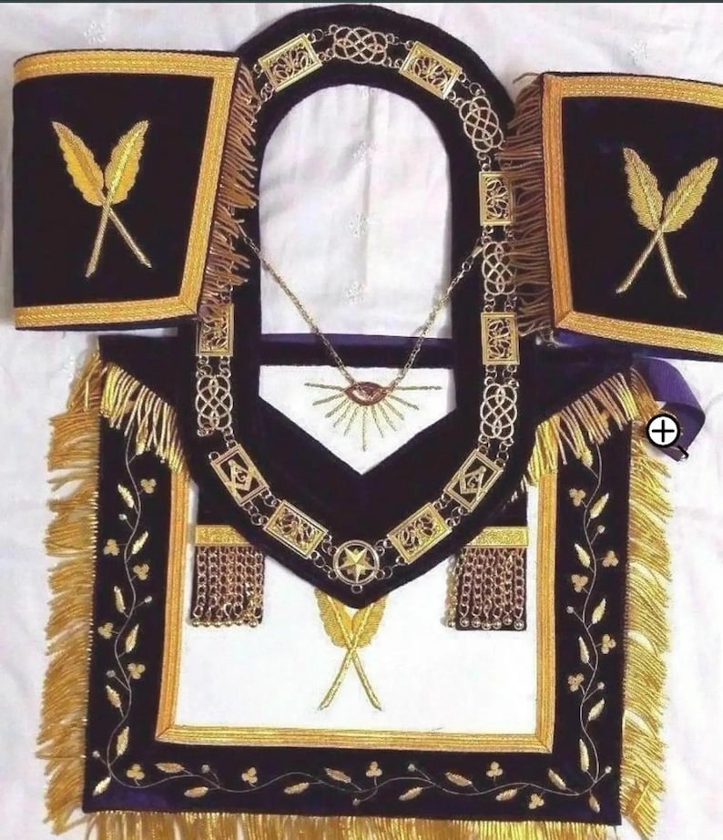 MASONIC Hand Embroidery Grand Secretary Apron Cuffs With Collar - Etsy