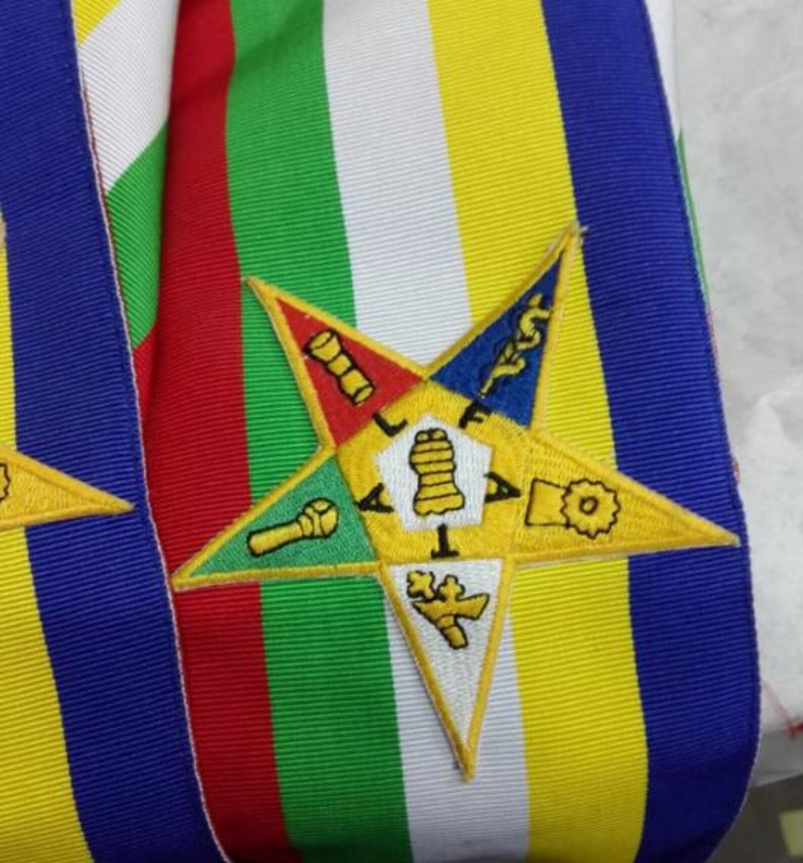 Masonic Order Eastern Star Sash, Oes Sash , Masonic Sashes, 5 Pieces ...