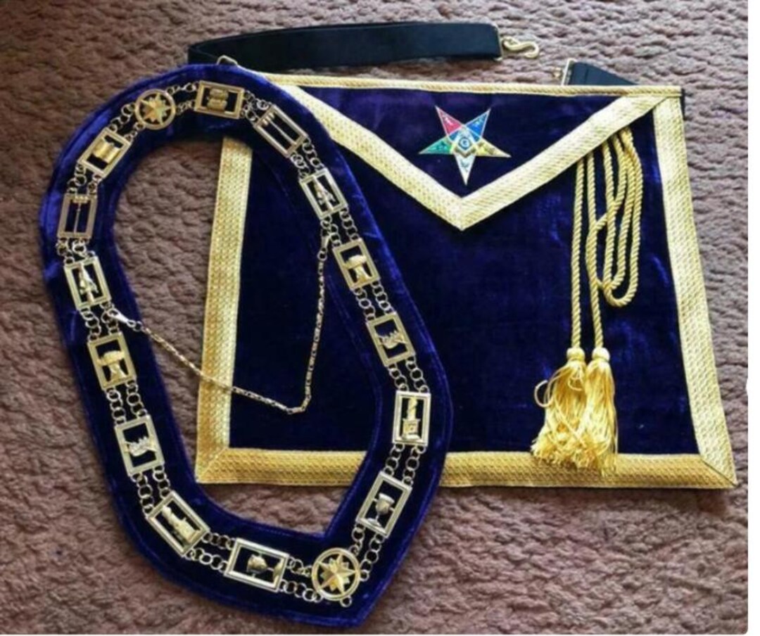 OES Worth Patron MATRON Masonic Apron and Chain Collar, EASTERN Star ...