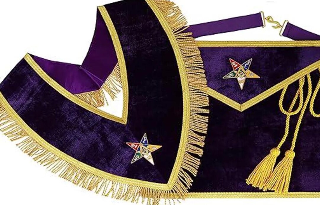 Masonic OES Hand Embroider Worthy Patron Matron Apron and Collar ...