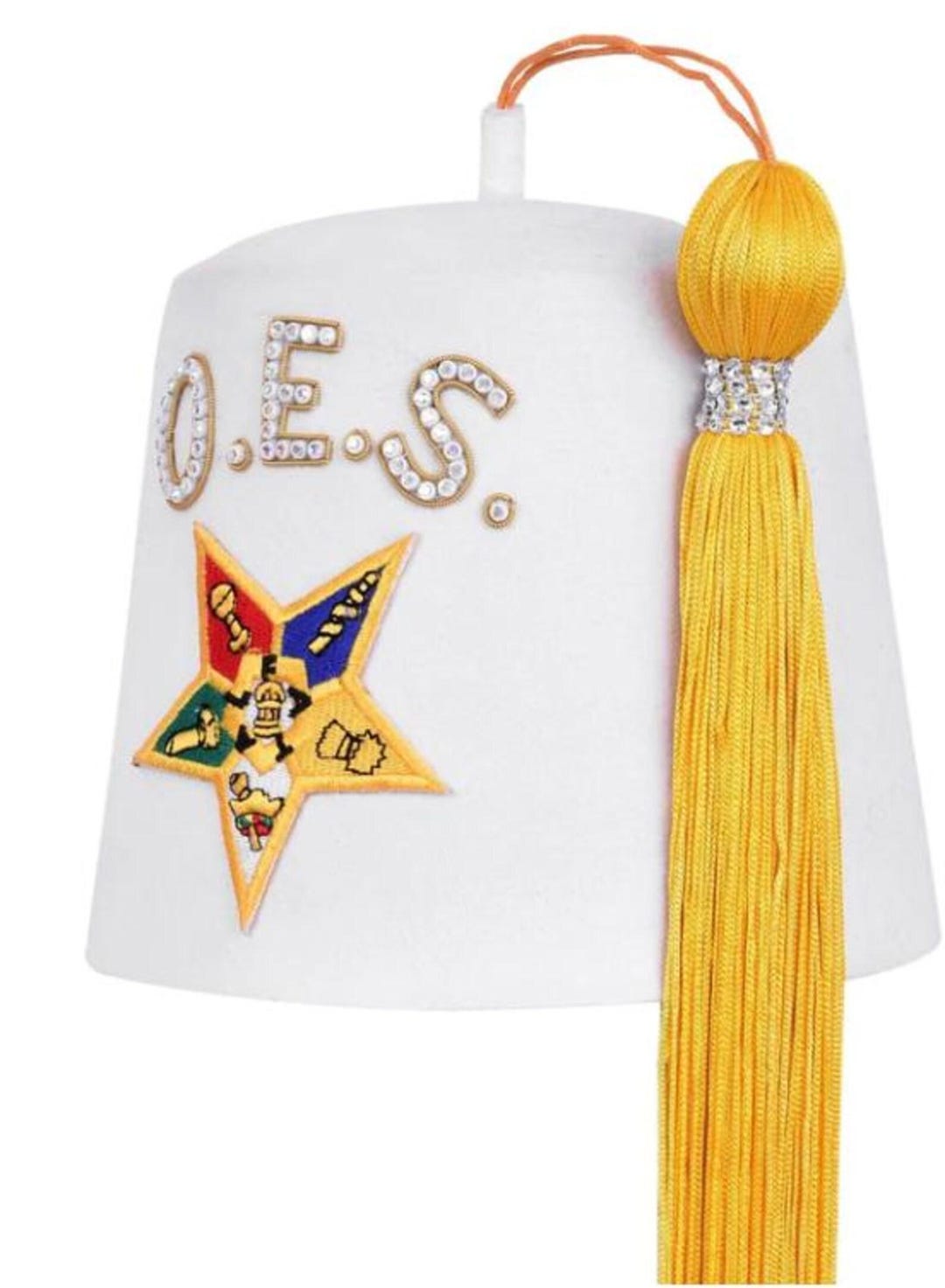 OES Fez Hat - HALF White- off White-cream Color-with Yellow Tassel - Etsy