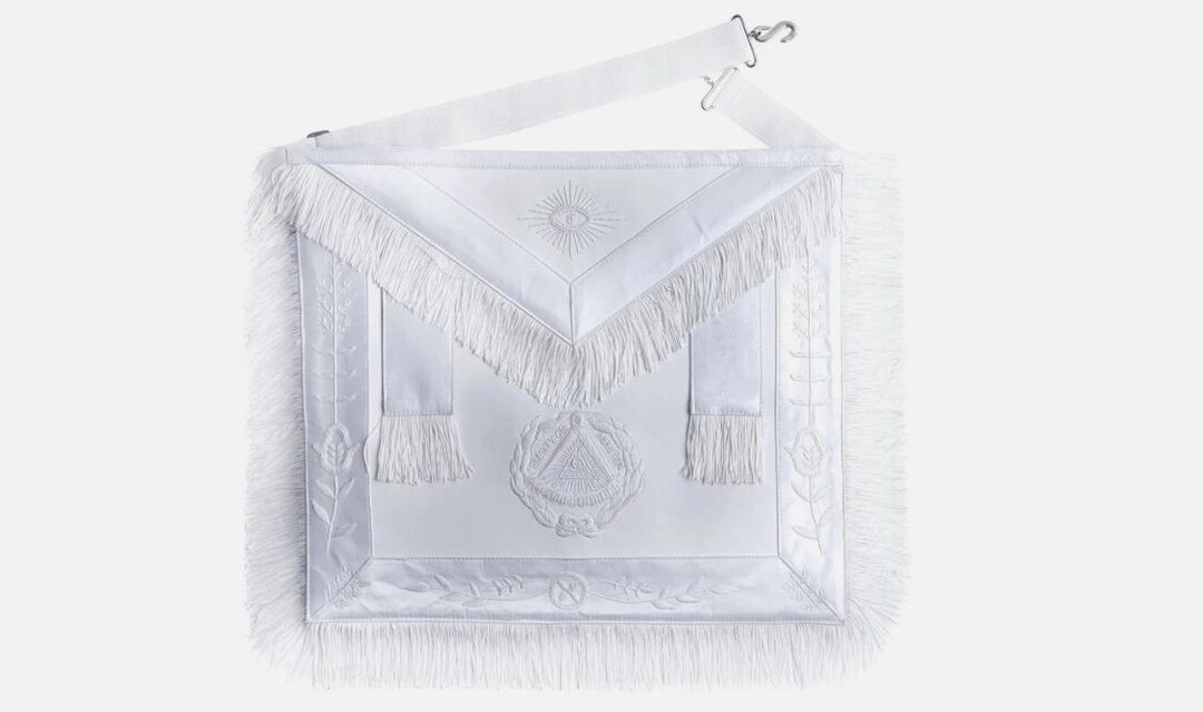 Deputy Grand Master Blue Lodge Apron - All White With Braid & Fringe ...
