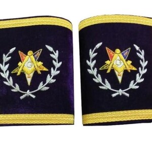 Masonic Regalia Grand Patron Officer Apron Collar Cuffs One Set Hand ...