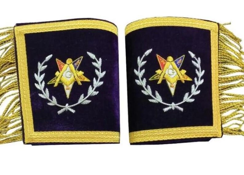 Masonic Regalia Grand Patron Officer Apron Collar Cuffs One Set Hand ...