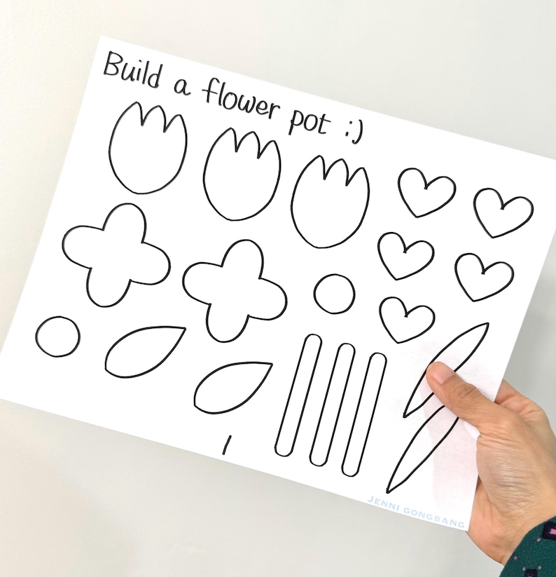 3D Flower Pot Printable Craft & Coloring - Fun Spring Activities (pre ...