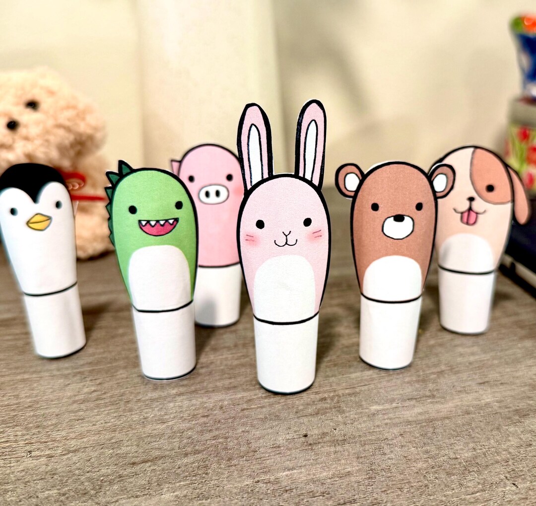 Animal Finger Puppets Coloring Pages – Printable Craft With Black ...