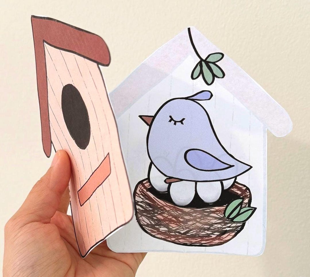 Build a Bird House Craft Printable - Coloring Pages for Birds, Eggs and ...