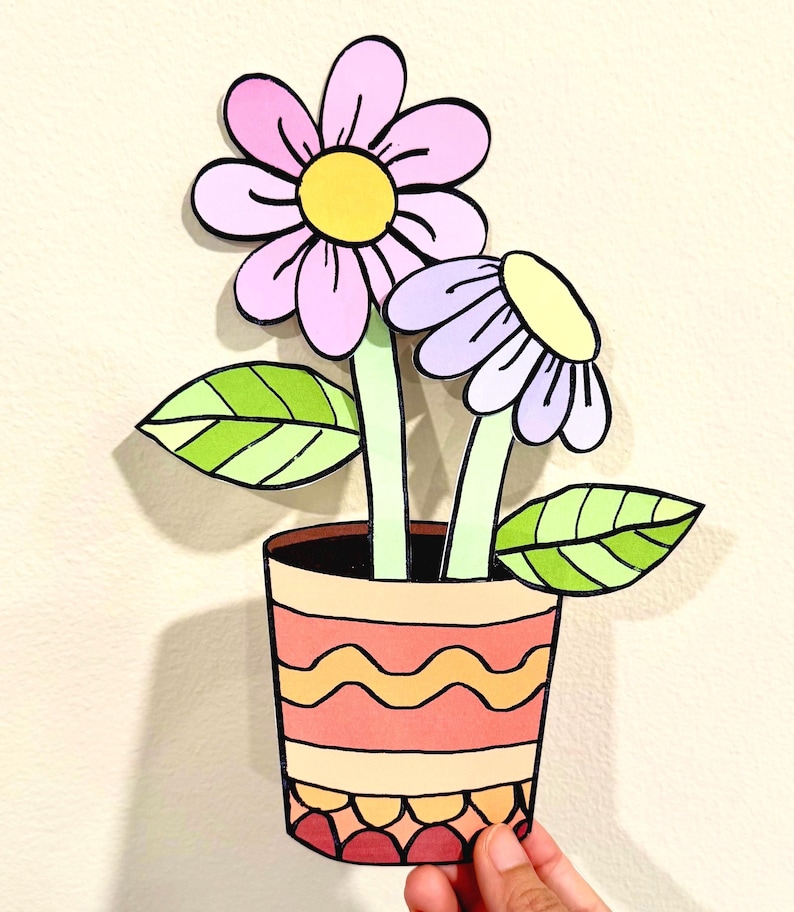 Build a Flower Pot – Fun Spring Craft Coloring Printable (includes ...