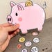 Printable Piggy Bank Craft – DIY 3D Money Box for Kids (coloring + B&W ...