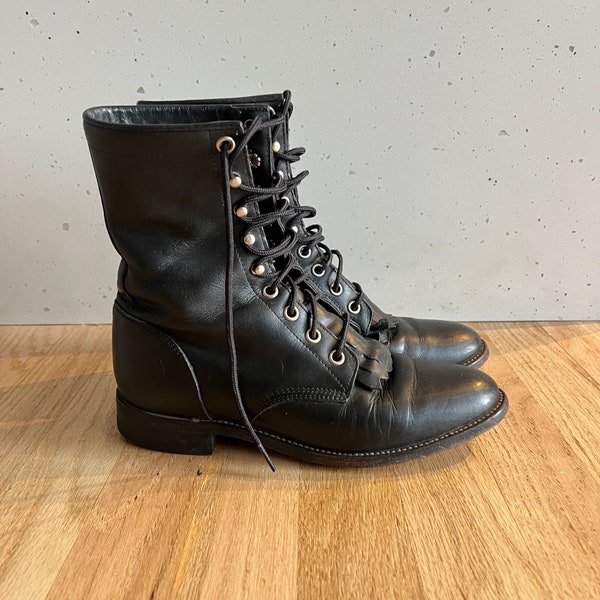 Brown Lace up Boots - Etsy