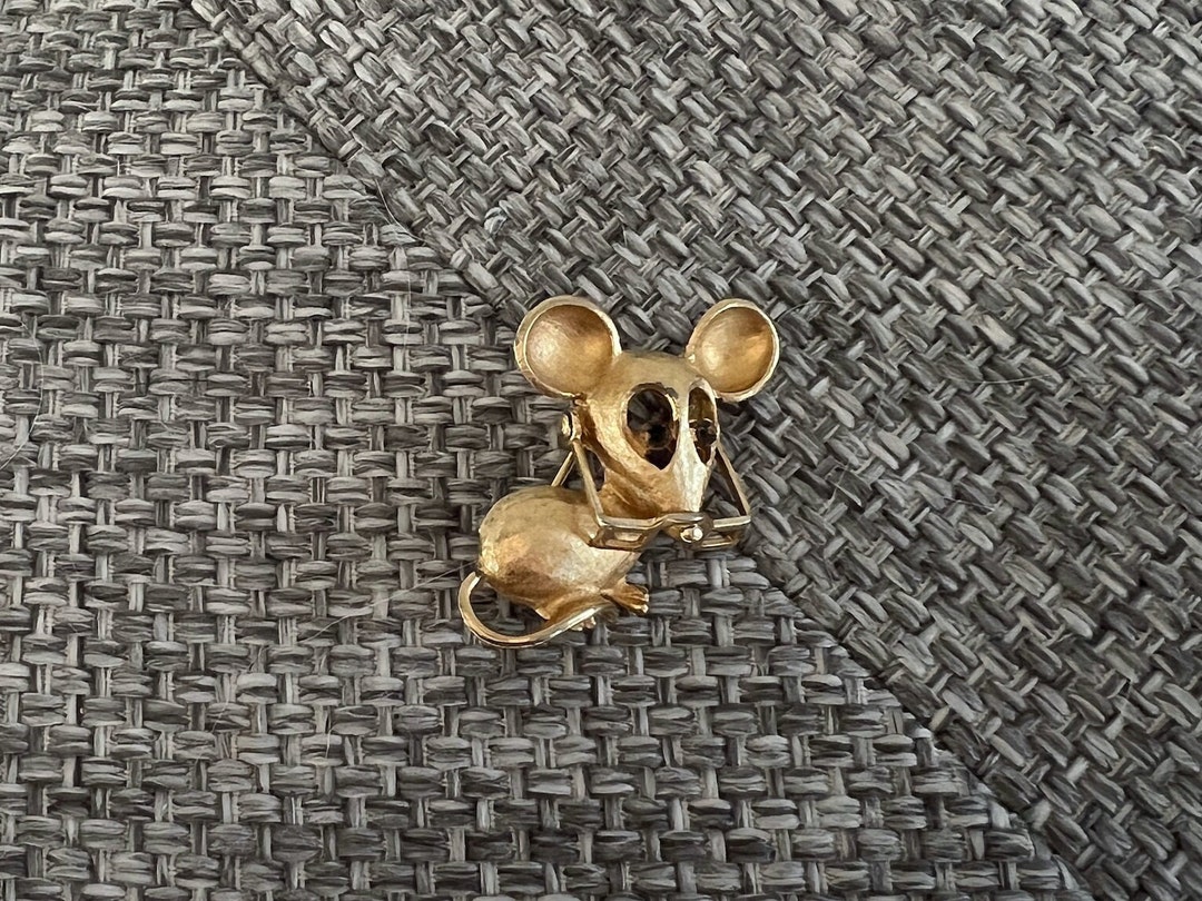 Vintage Miniature Pin, Avon Mouse Brooch, Gold Tone, Signed Jewelry ...