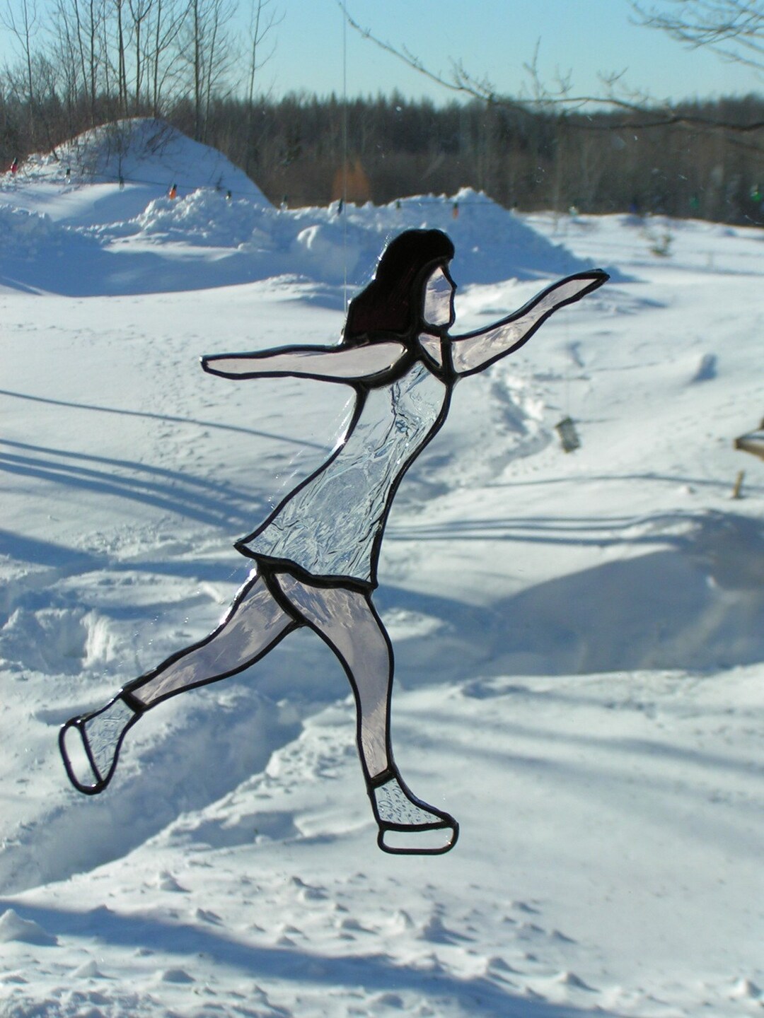 Ice Skater Stained Glass Suncatcher - Etsy