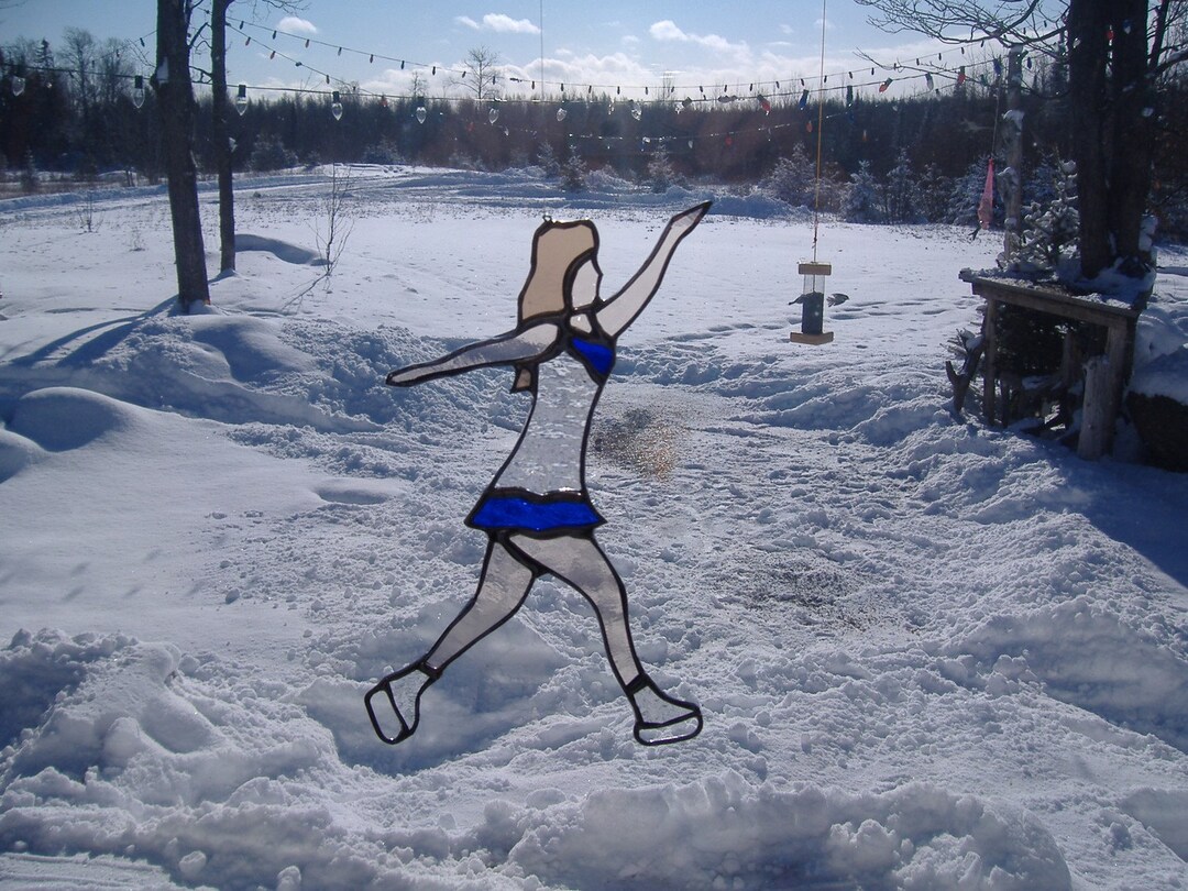 Ice Skater II Stained Glass Suncatcher - Etsy
