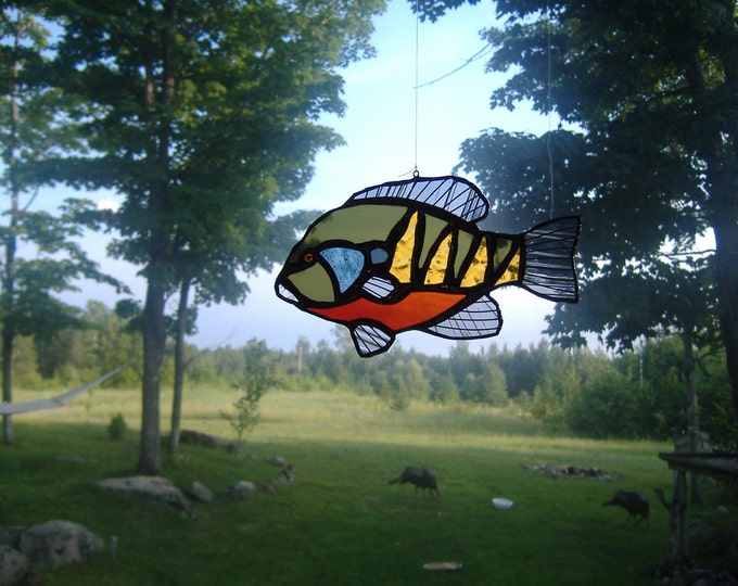 Bluegill Sunfish Stained Glass Suncatcher - Etsy