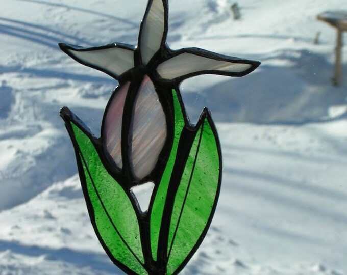 Lady Slipper Stained Glass Suncatcher - Etsy