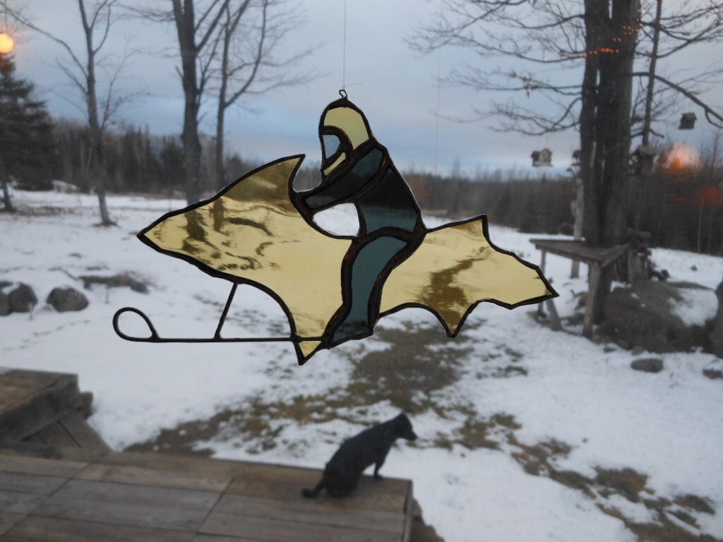 Yooper Snowmachine Stained Glass Suncatcher - Etsy