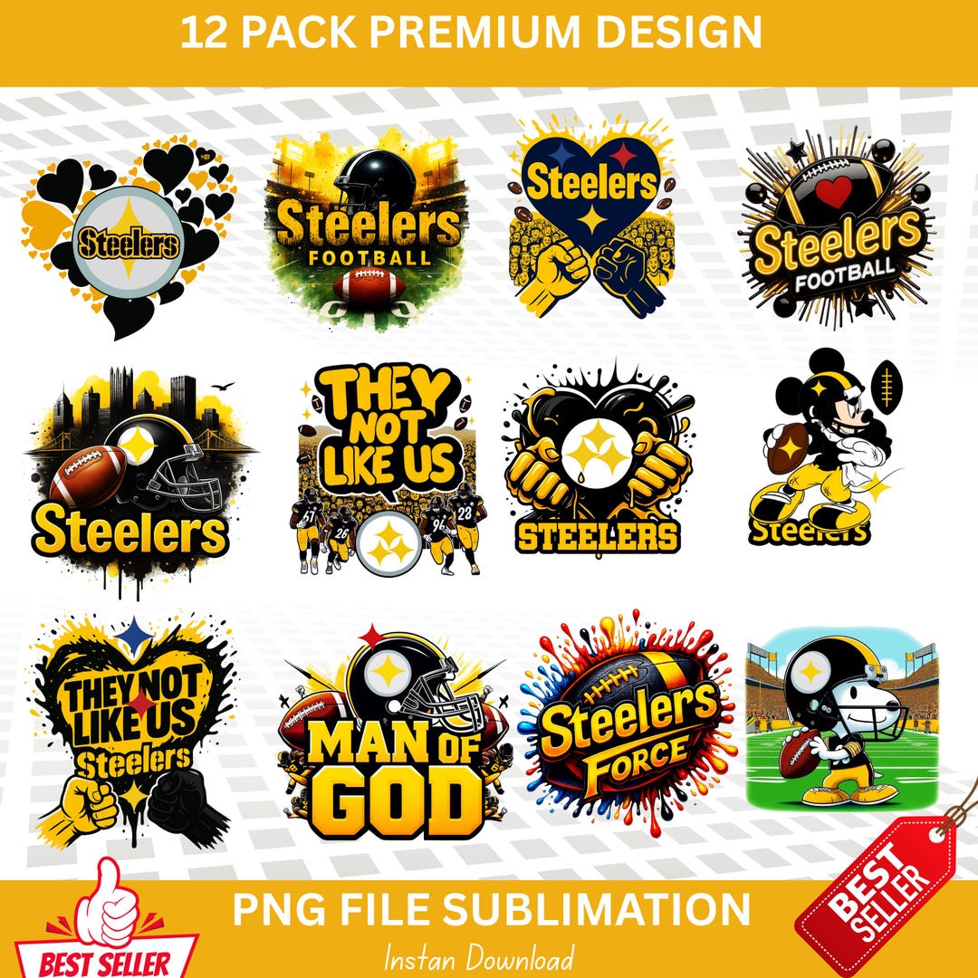 Steelers PNG, 12 Steelers Gameday PNG, Sublimation Football Clipart PNG ...