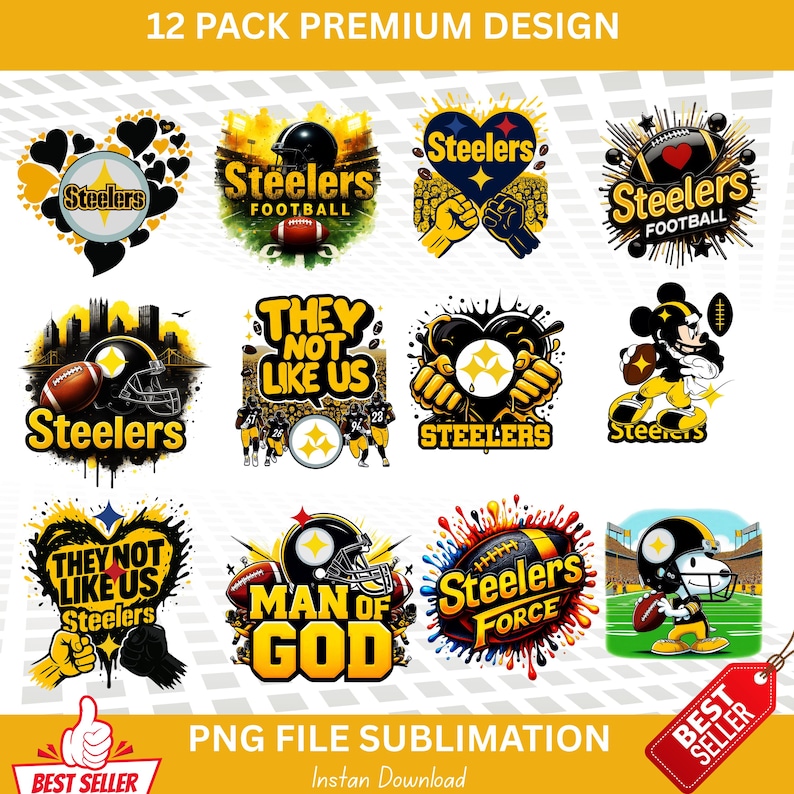 Steelers PNG, 12 Steelers Gameday PNG, Sublimation Football Clipart PNG ...