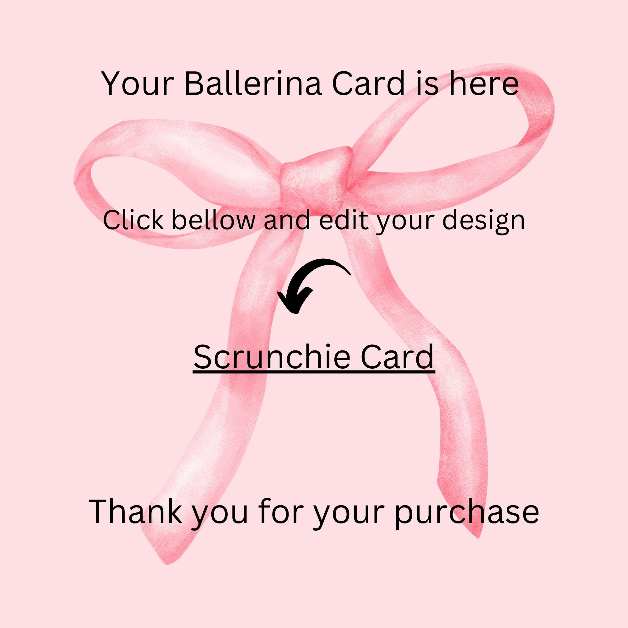 Ballerina Scrunchie Tag Template,ballet Birthday Scrunchie Card,dancer ...