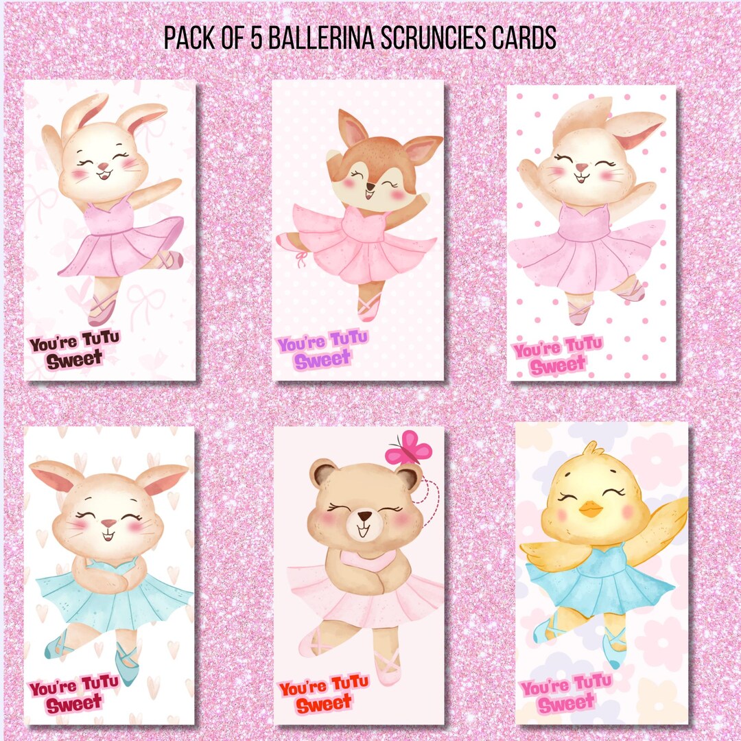 Ballerina Scrunchie Tutu Template, Cute Teddy Scrunchies Card. Cute ...