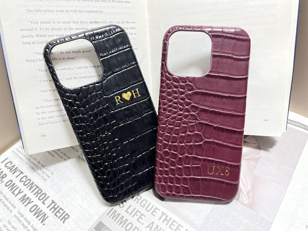 Personalized Croc Leather Case for iPhone 16 15 Pro Max 14 Pro 13 12 ...