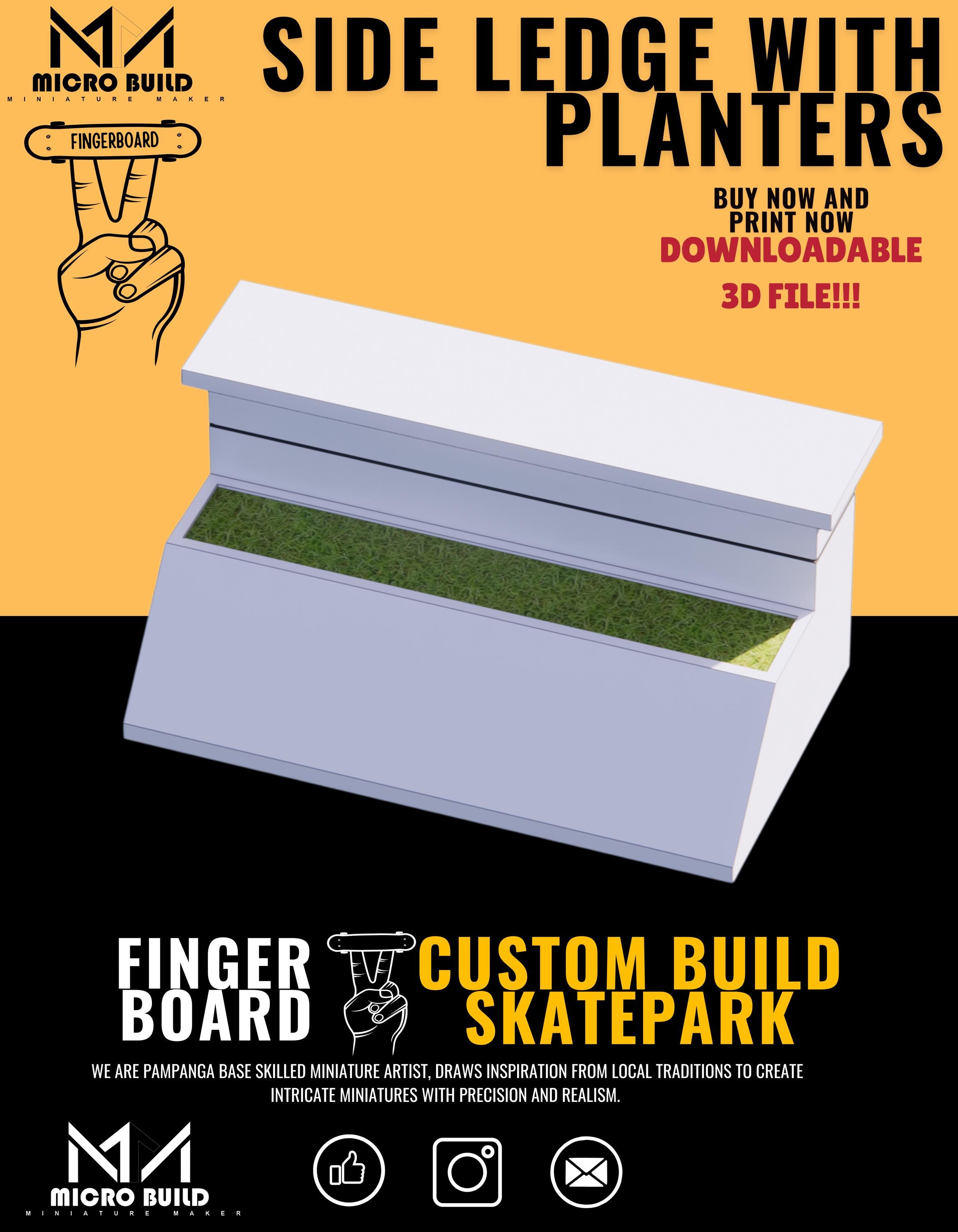 Fingerboard Side Ledge With Planters - Etsy