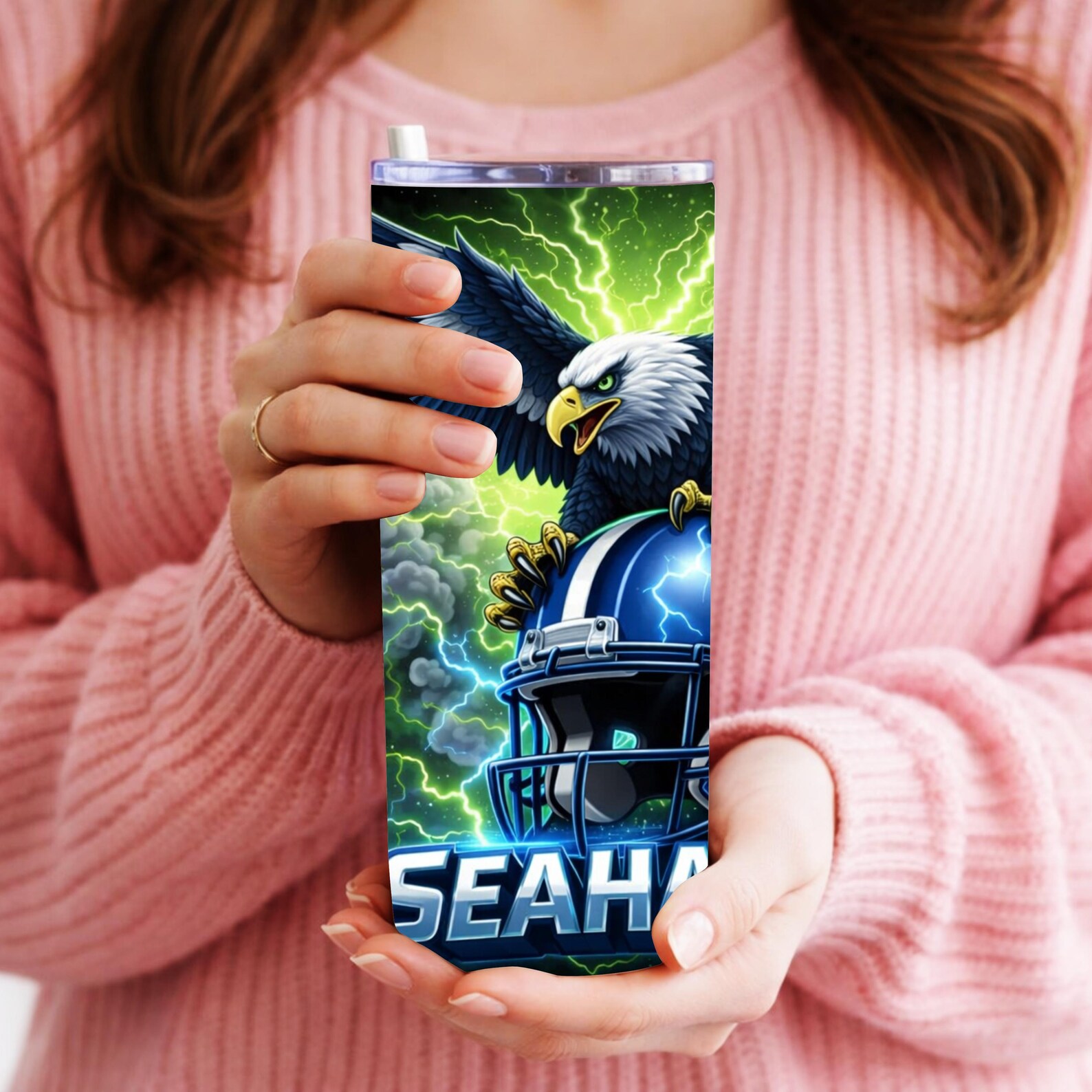Seahawks Tumbler Wrap PNG, Football Mascot Sublimation (digital File ...