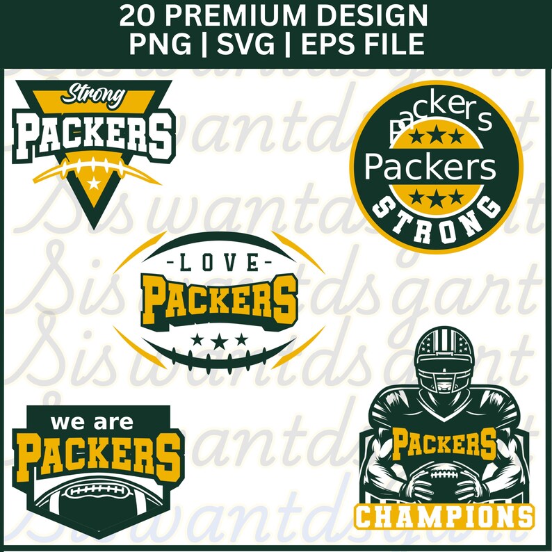 Packers SVG PNG 20 Bundle, Cutfile Cricut, Packers Silhouette, Packers ...