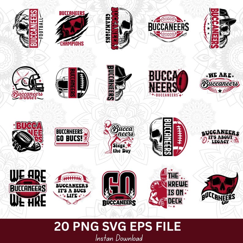 Buccaneers Football SVG, PNG, EPS Bundle (digital Download) - Etsy
