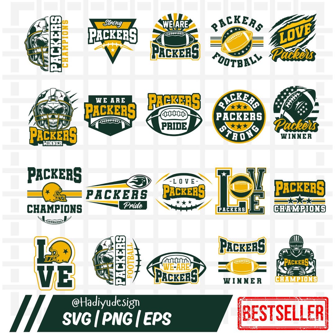Packers SVG PNG 20 Bundle, Cutfile Cricut, Packers Silhouette, Packers ...