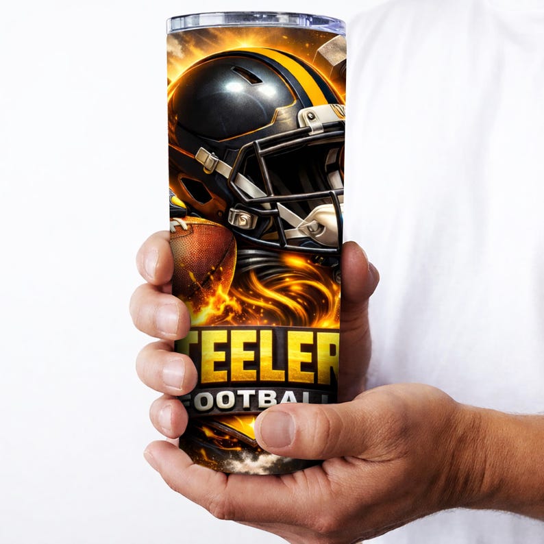 Steelers 20oz Tumbler Wrap PNG, Football Sport Mascot Sublimation ...