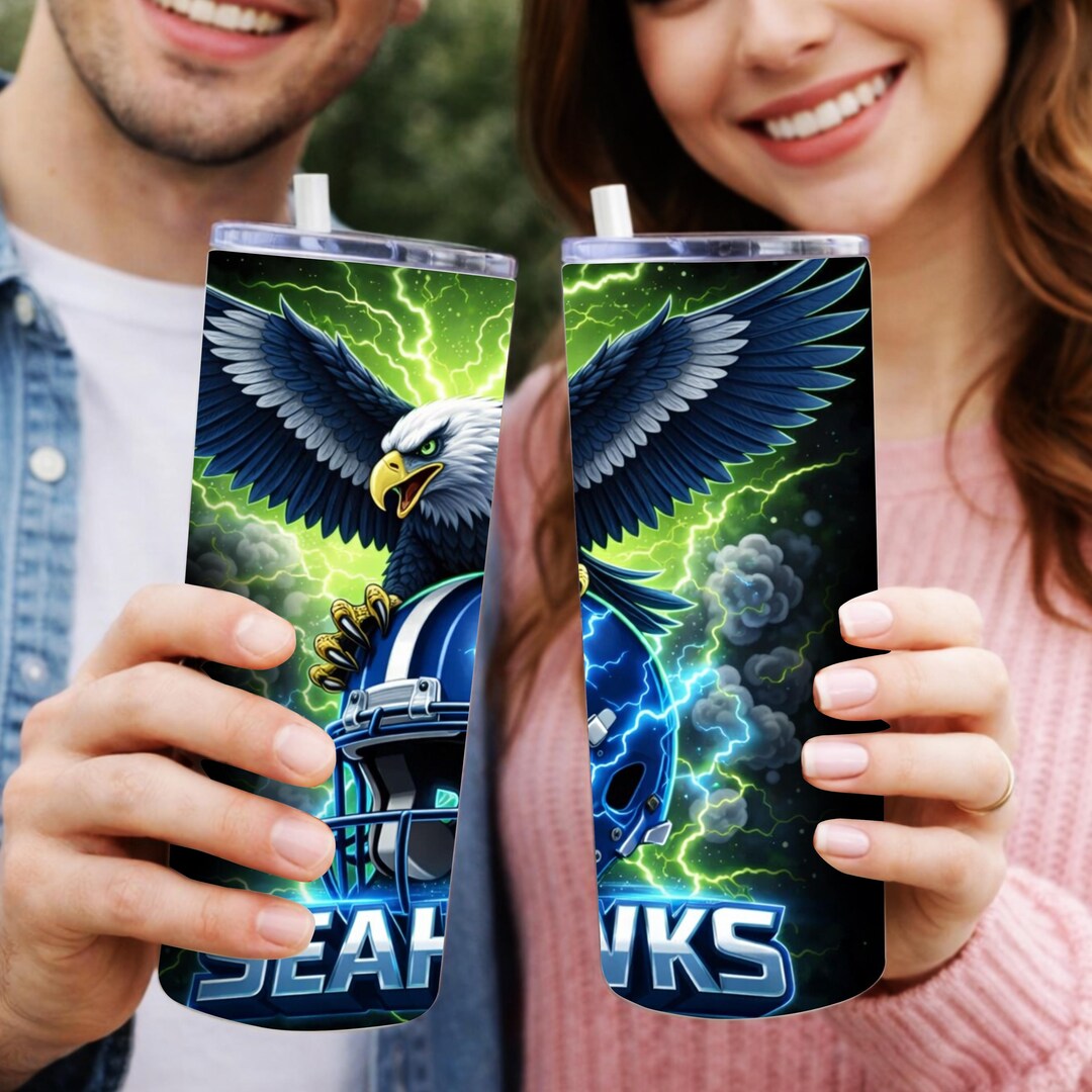 Seahawks Tumbler Wrap PNG, Football Mascot Sublimation (digital File ...