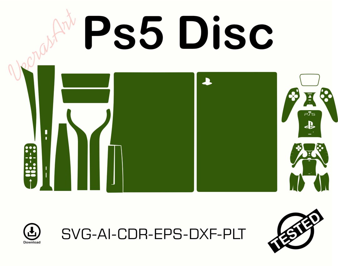 PS5 Disc Skin Template | Console Wrap Vector Cut File (digital Download ...