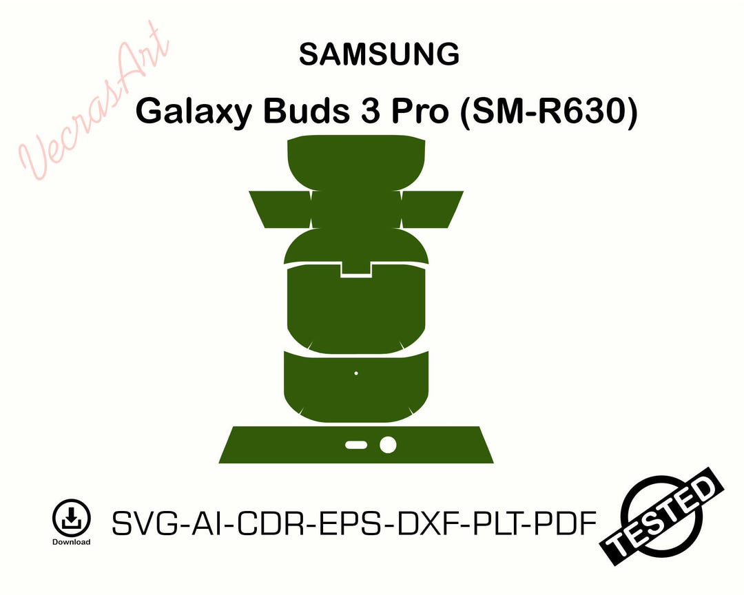 Samsung Galaxy Buds 3 Pro (SM-R630) Skin Vector Template File Skin Die ...