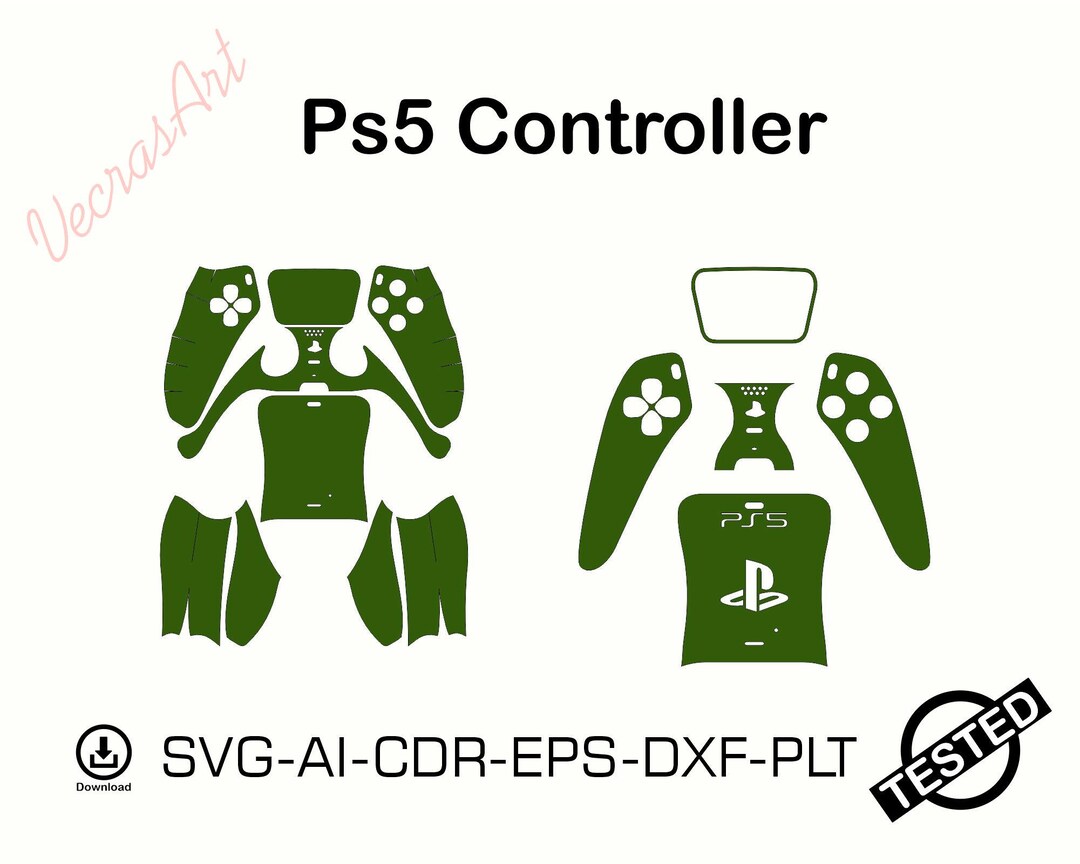 PS5 Controller Full Wrap Skin Vector Template File Skin Die Cut Layout ...