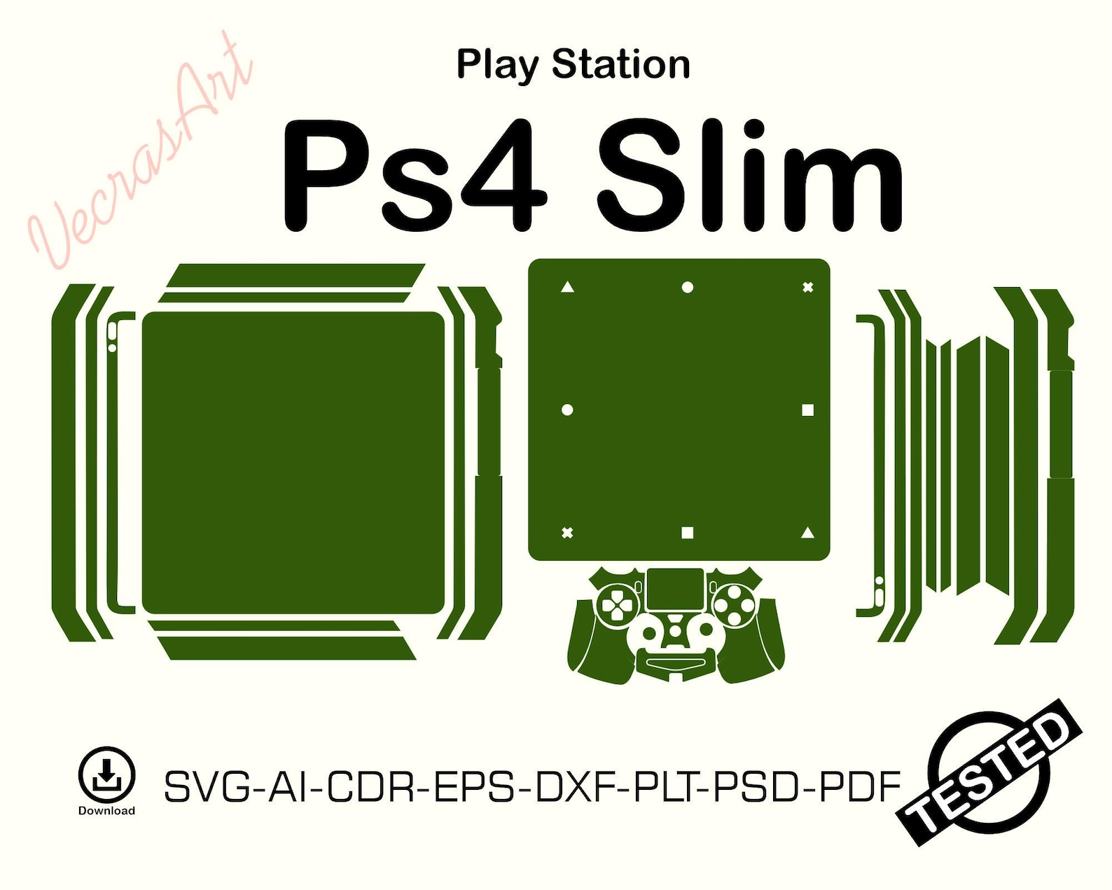 Playstation PS4 Slim SVG Clipart - Digital Download - Compatible With ...