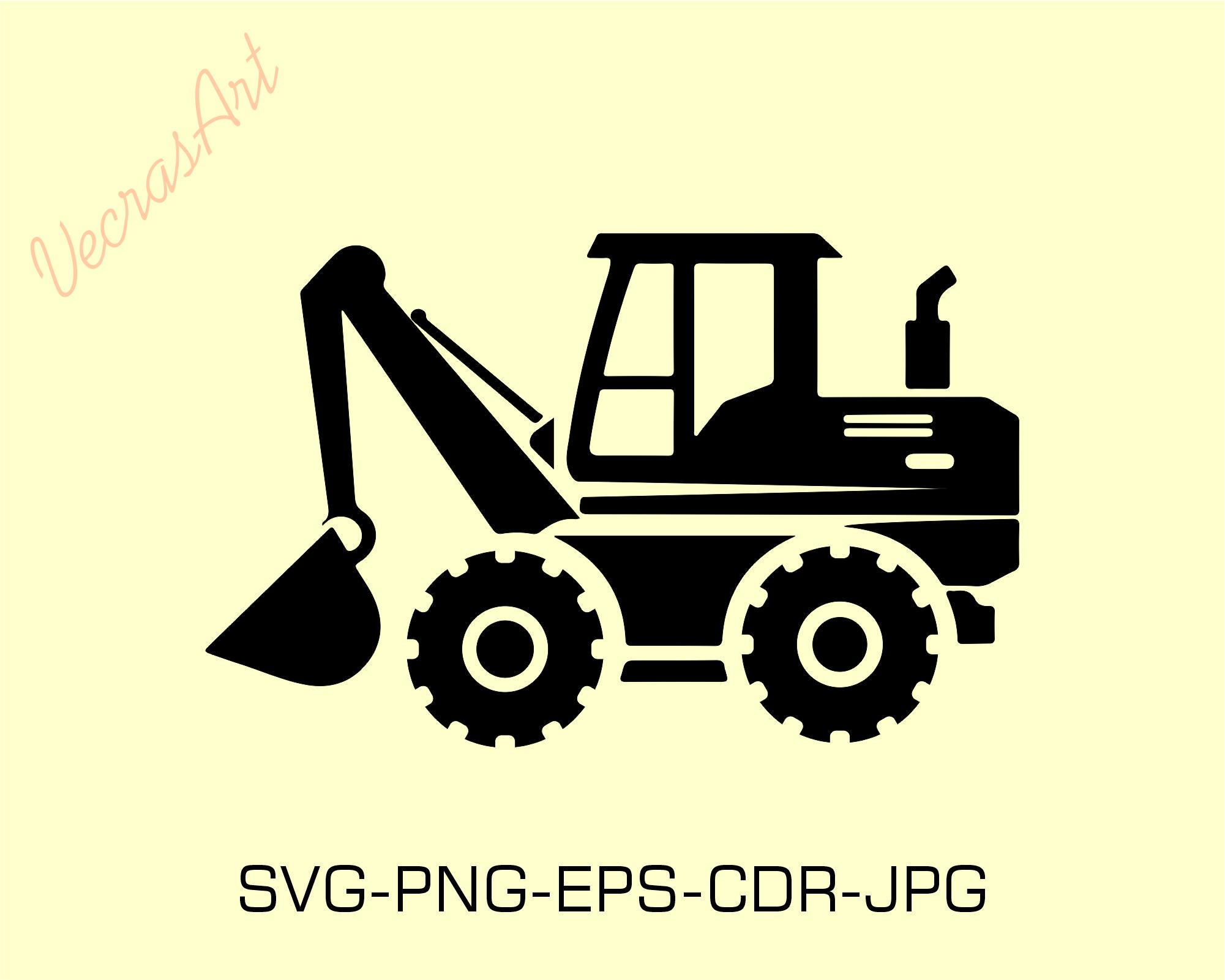 Backhoe SVG | Construction Vehicle Clipart | Heavy Equipment Vector for ...