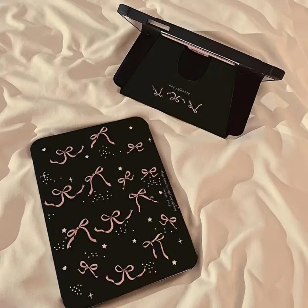 Black Ribbon Bow Rotating Tablet Case for iPad - Etsy