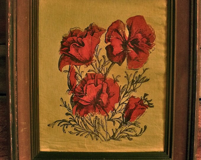 Red Poppies Screenprint Patch - Etsy