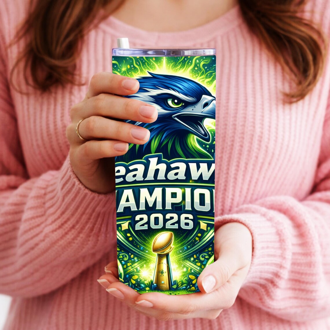 Seahawks Champions 2026, Seahawks Football 20oz Tumbler Wrap, Game Day ...